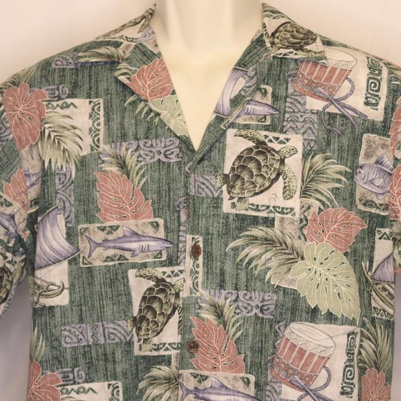 RJC | Shirts | Rjc Mens Lg Shirt Made In Hawaii Usa Sea Turtles Sharks ...